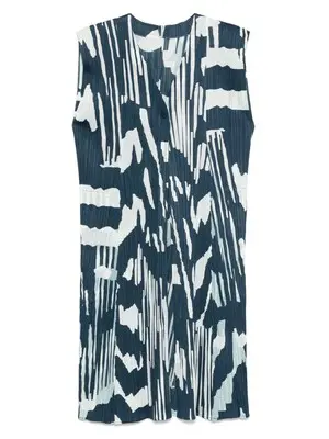 Issey Miyake Printed Pleated Vest - Blue