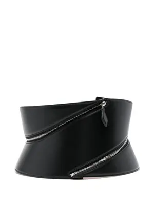 Alaïa Leather Corset Belt - Black