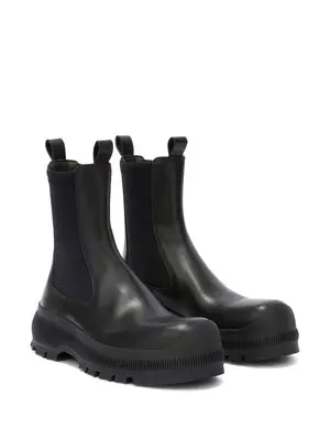 JIL SANDER Leather Chelsea Boots - Black