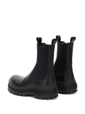 JIL SANDER Leather Chelsea Boots - Black