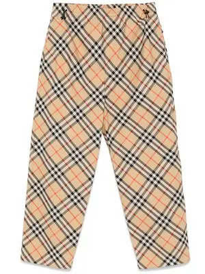 Burberry Check Trousers - Beige