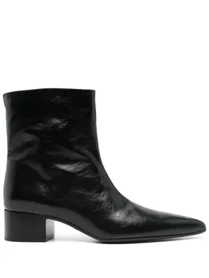 Khaite Andee Leather Boots - Black
