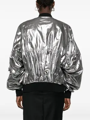 Junya Watanabe Metallic Effect Bomber Jacket - Silver