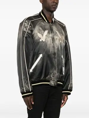 Mihara Yasuhiro Embroidered Souvenir Bomber Jacket - Black