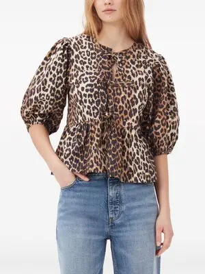 GANNI Organic Cotton Peplum Top