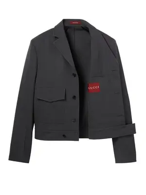 Gucci Embossed Wool Gabardine Jacket - Grey