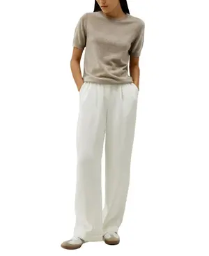 Lilysilk Basic Crew Neck Knit Top - Camel