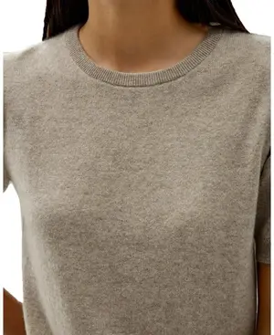 Lilysilk Basic Crew Neck Knit Top - Camel