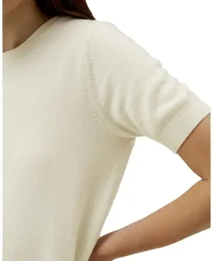 Lilysilk Basic Crew Neck Knit Top - White