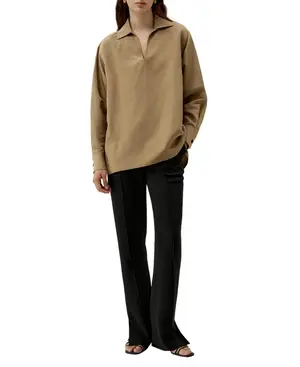 Lilysilk Silk-linen Blend Oversized Shirt - Oak
