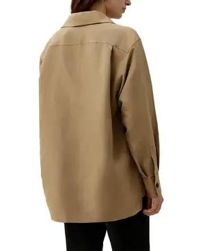 Lilysilk Silk-linen Blend Oversized Shirt - Oak
