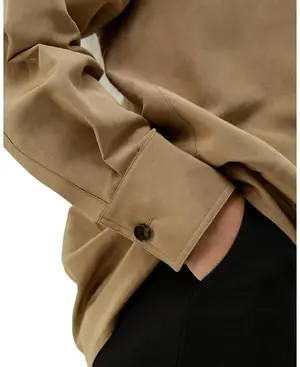Lilysilk Silk-linen Blend Oversized Shirt - Oak