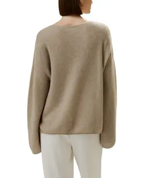 Lilysilk Relaxed Fit Drop-shoulder Silk Cashmere Blend Sweatshirt - Light Camel