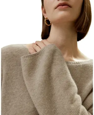 Lilysilk Relaxed Fit Drop-shoulder Silk Cashmere Blend Sweatshirt - Light Camel