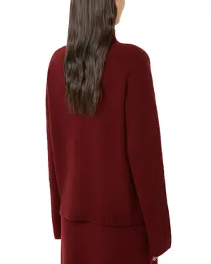 Max Mara Orlaya Cashmere Blend Funnel Neck Sweater - Raspberry