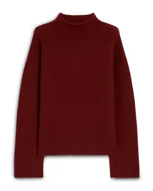Max Mara Orlaya Cashmere Blend Funnel Neck Sweater - Raspberry