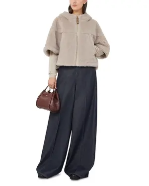 Max Mara Petalo Hooded Teddy Cape