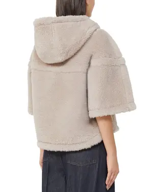 Max Mara Petalo Hooded Teddy Cape