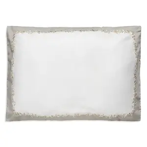 DEA LUXURY LINENS Incanto Embroidery Standard Sham - Colonial Grey Embroidery