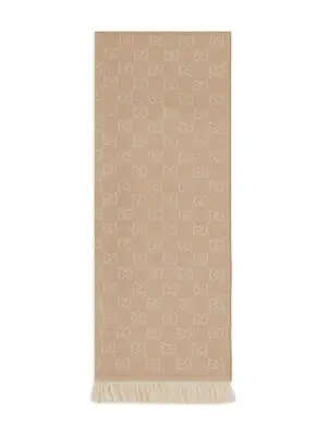 Gucci Gg Wool Scarf Beige