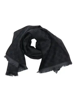 Gucci Gg Wool Scarf Black