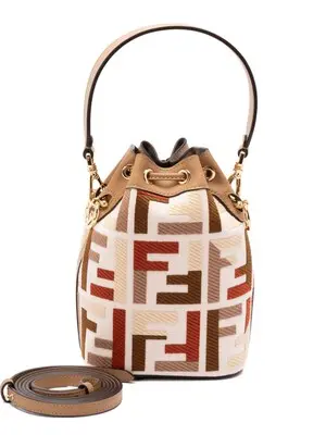 Fendi Mon Tresor Mini Embroidered Bucket Bag - Multi