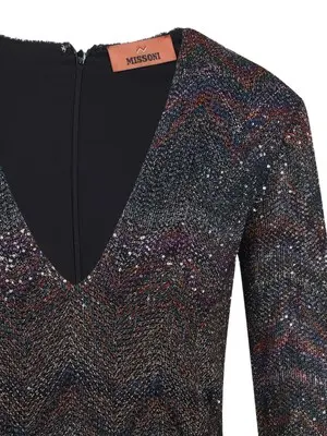 Missoni V-neck Short Dress - Multi