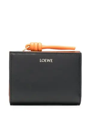 Loewe Knot Leather Compact Wallet Black