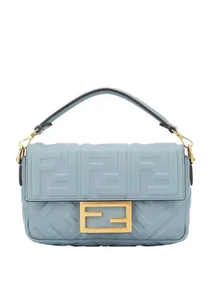 Fendi Baguette Mini Leather Handbag - Grey