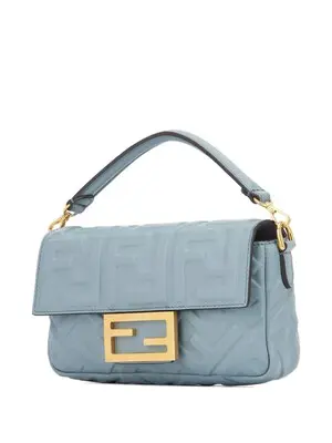 Fendi Baguette Mini Leather Handbag - Grey