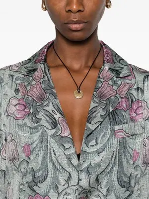 PIERRE-LOUIS MASCIA Silk Printed Single-breasted Coat - Multi