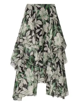 Loewe Floral Silk Skirt