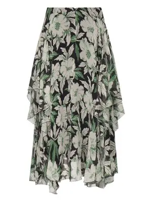 Loewe Floral Silk Skirt