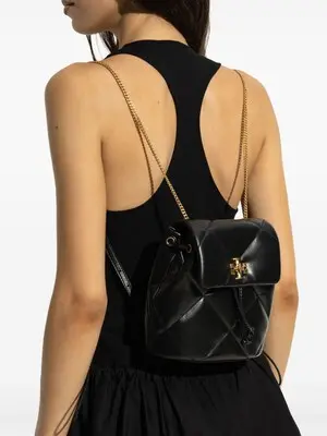 Tory Burch Kira Diamond Small Leather Backpack - Black