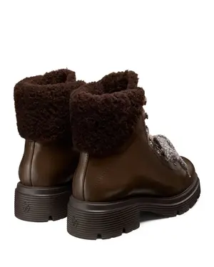 STUART WEITZMAN Hudson Lite Shearling Lined Boots - Walnut