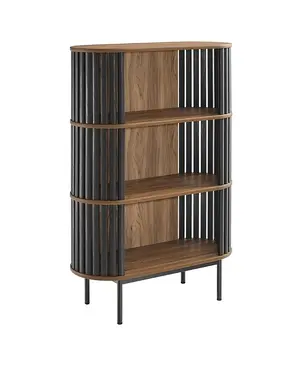 MODWAY Fortitude Three Tier Display Cabinet - Walnut Black