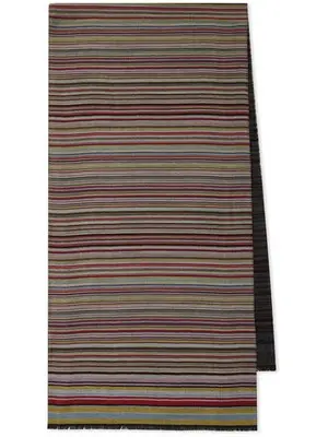 Paul Smith Signature Stripe Wool And Silk Scarf Multi