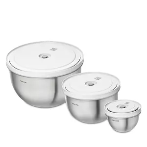ZWILLING Fresh And Save 3 Piece Stainless Steel Vacuum Bowl Set - White