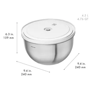 ZWILLING Fresh And Save 3 Piece Stainless Steel Vacuum Bowl Set - White