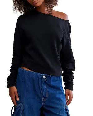 Free People Free People Jess Long Sleeve Sweatshirt Black