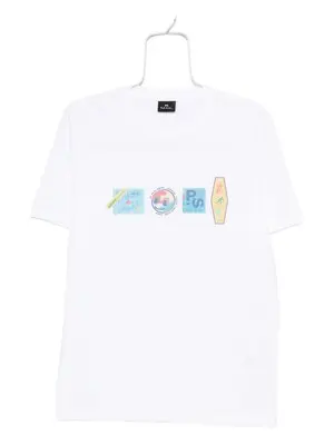 Paul Smith Stickers Print Cotton T-shirt - White