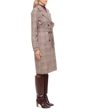Bagatelle Plaid Trench Coat