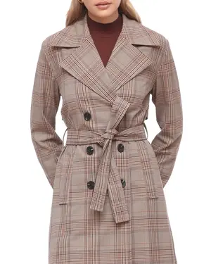 Bagatelle Plaid Trench Coat