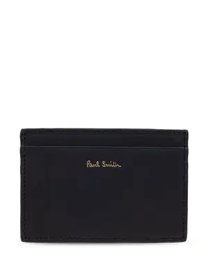 Paul Smith Signature Stripe Leather Card Case - Black