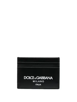 Dolce & Gabbana Card Holder With Printed Logo - Black
