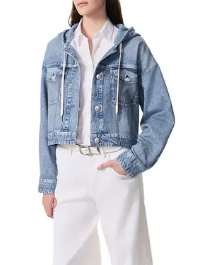 Rag & Bone Miramar Terry Hooded Trucker Jacket - Coney