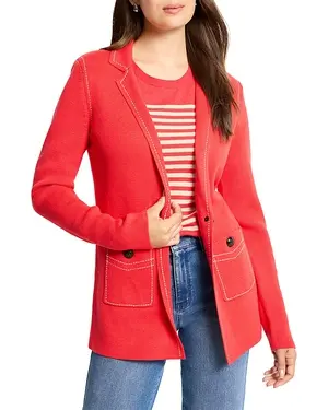NIC+ZOE Contrast Stitch Knit Blazer