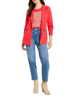 NIC+ZOE Contrast Stitch Knit Blazer