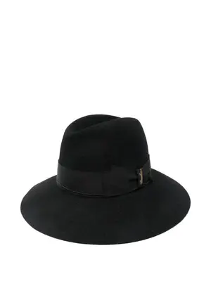 Borsalino Claudette Wool Wide Brim Hat - Black
