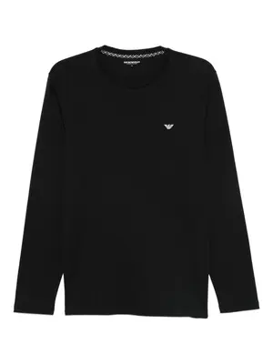 Emporio Armani Cotton Pajama Top Black